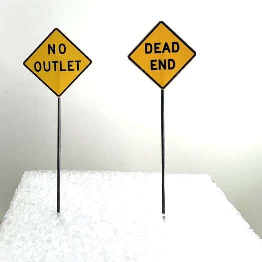 O Scale - No Outlet OR Dead End Signs - 2 Pack – Lineside Details