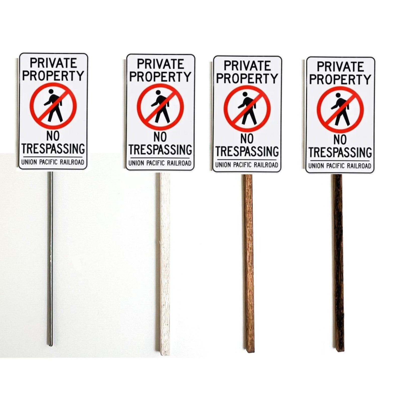 HO Scale - UP - Private Property No Trespassing - 4 Pack – Lineside Details